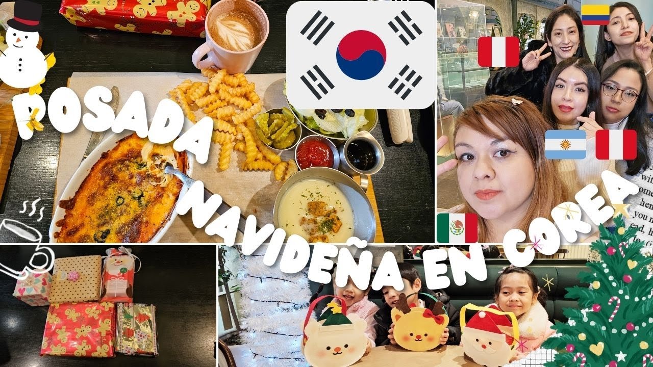 POSADA NAVIDEÑA EN COREA 🇰🇷 EN CAFETERÍA DE LOS AÑOS 50 | 🇲🇽 Esme and ...