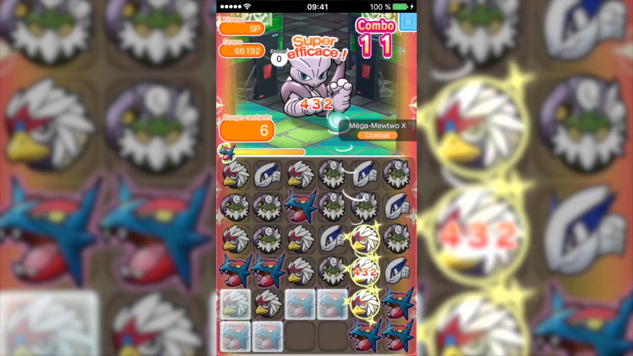 Pokémon Shuffle - Mega-Mewtwo X (120k) [Competitive Stage] - YouTube