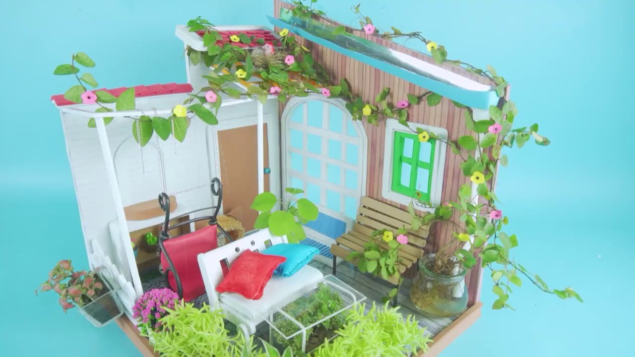 Taman Relaksasi Rumah Miniatur DIY - YouTube