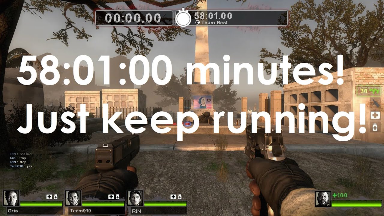 Left 4 Dead 2 The Parish Cemetery Survival 58 min - Part 2 (Term010 ...