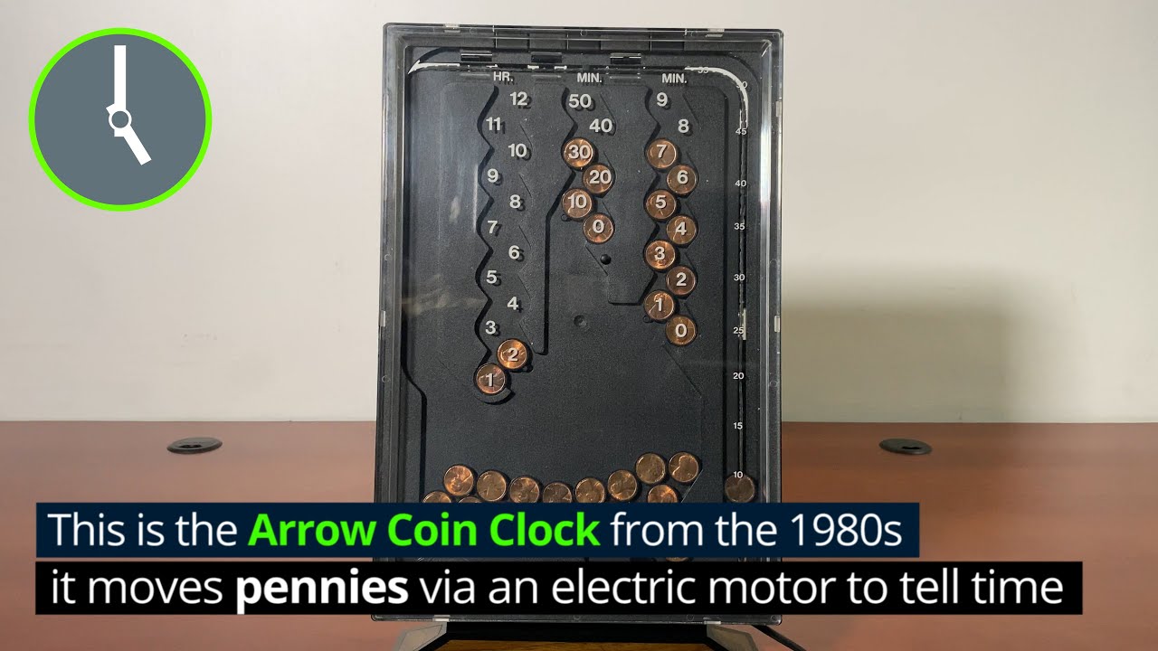 Coin Clock by Arrow Industries from the 1980s Gadgetify - YouTube