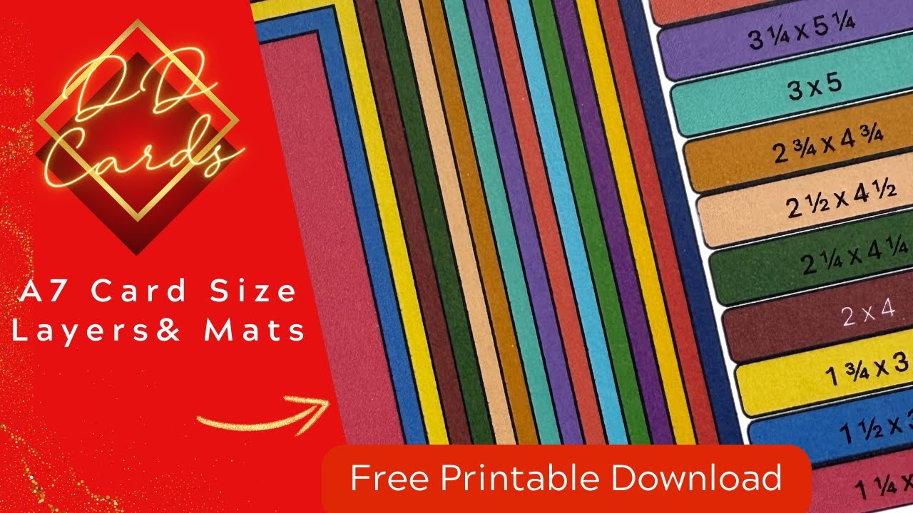 A7 Card with mats & layers ⭐ Free downloadable pdf ⭐ - YouTube