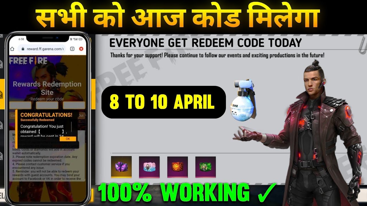 free fire redeem code today 8 april | free fire redeem code | 08 april ...