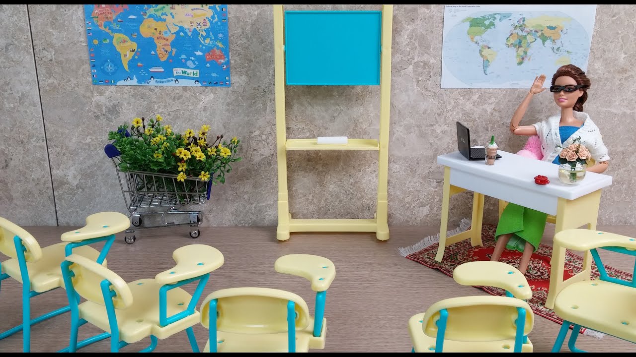 BARBIE School Episode1 Math CLASS ELSA, ANNA,ARIEL,CINDERELLA, MERIDA ...