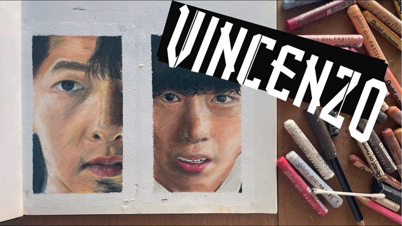 Oil Pastel - Vincenzo Fan Art Drawing | Time lapse Draw & Paint ...
