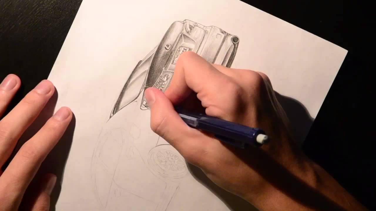 Stanced Car Drawing - Lexus IS350 by Vitalik Zhigulin - YouTube