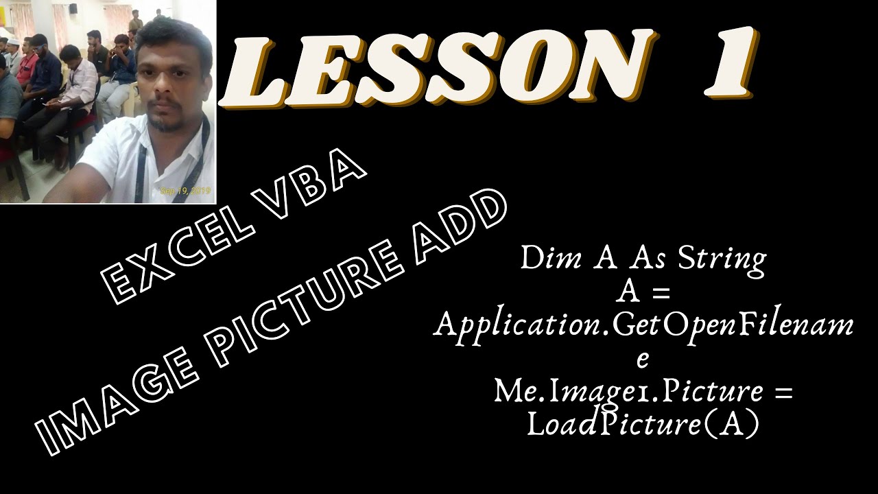 Lesson 1 Excel Vba picture Add - YouTube