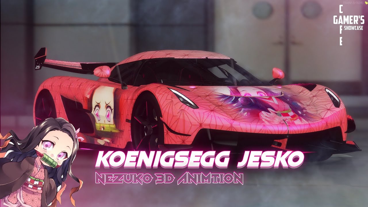 Koenigsegg Jesko 2020 Nezuko theme 3d animated with glowing livery # ...