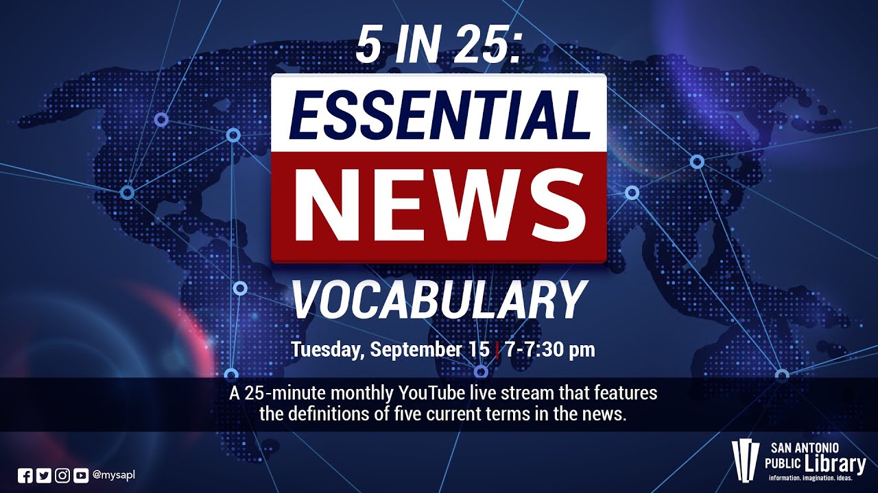 5 in 25: Essential News Vocabulary September 2020 - YouTube