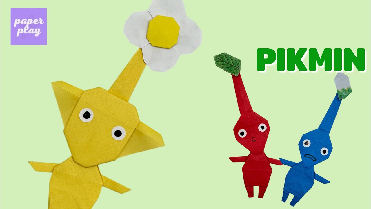 노랑 피크민 종이접기 yellow pikmin origami @paper-play - YouTube