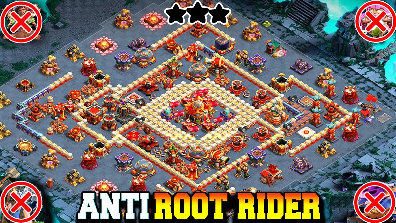ANTI 2 STAR TH16 WAR BASE | ANTI ROOT RIDER TH16 BASE LINK | TH16 NEW ...
