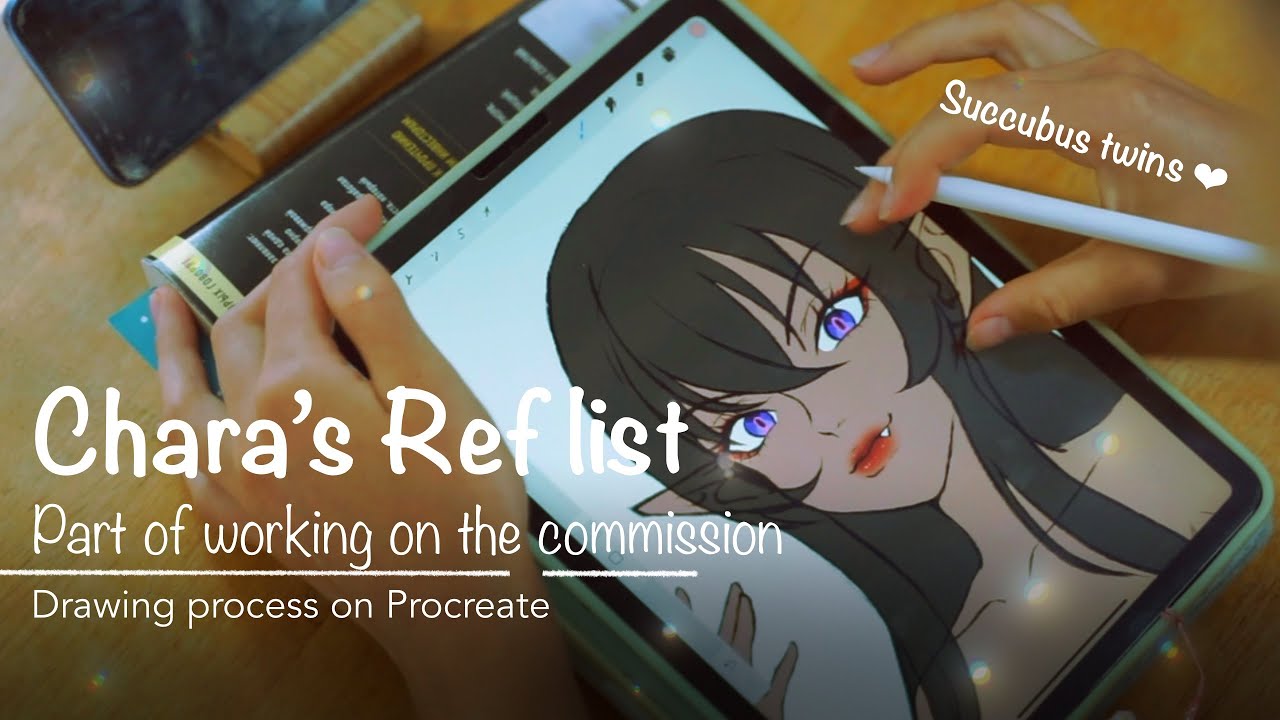 Commission drawing process | Succubus twins Reference list making on Procreate | Speedpaint 🍊 ...