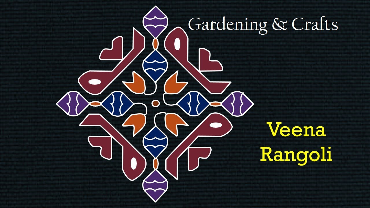 Vasantha Panchami Special Veena Rangoli with 19X1 dots | Saraswathi ...