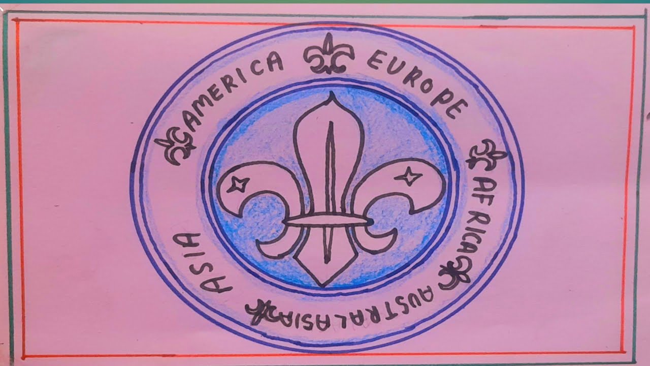 vishwa scout divas drawing, vishwa scout dhwaj drawing, chitrakala ...