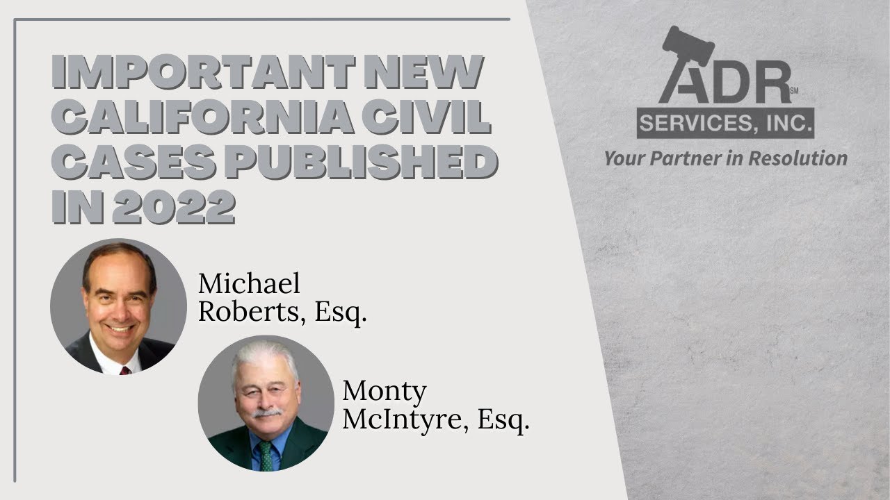 Important New California Civil Cases Published in 2022 - YouTube