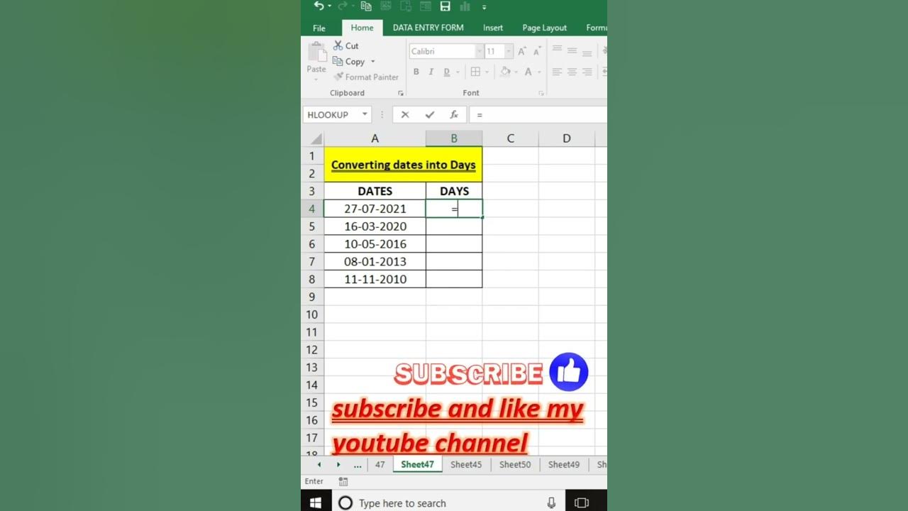 Convert Date Into Days In Excel-Simple Tips&Trick #textfunction #shorts #exceltutorial # ...