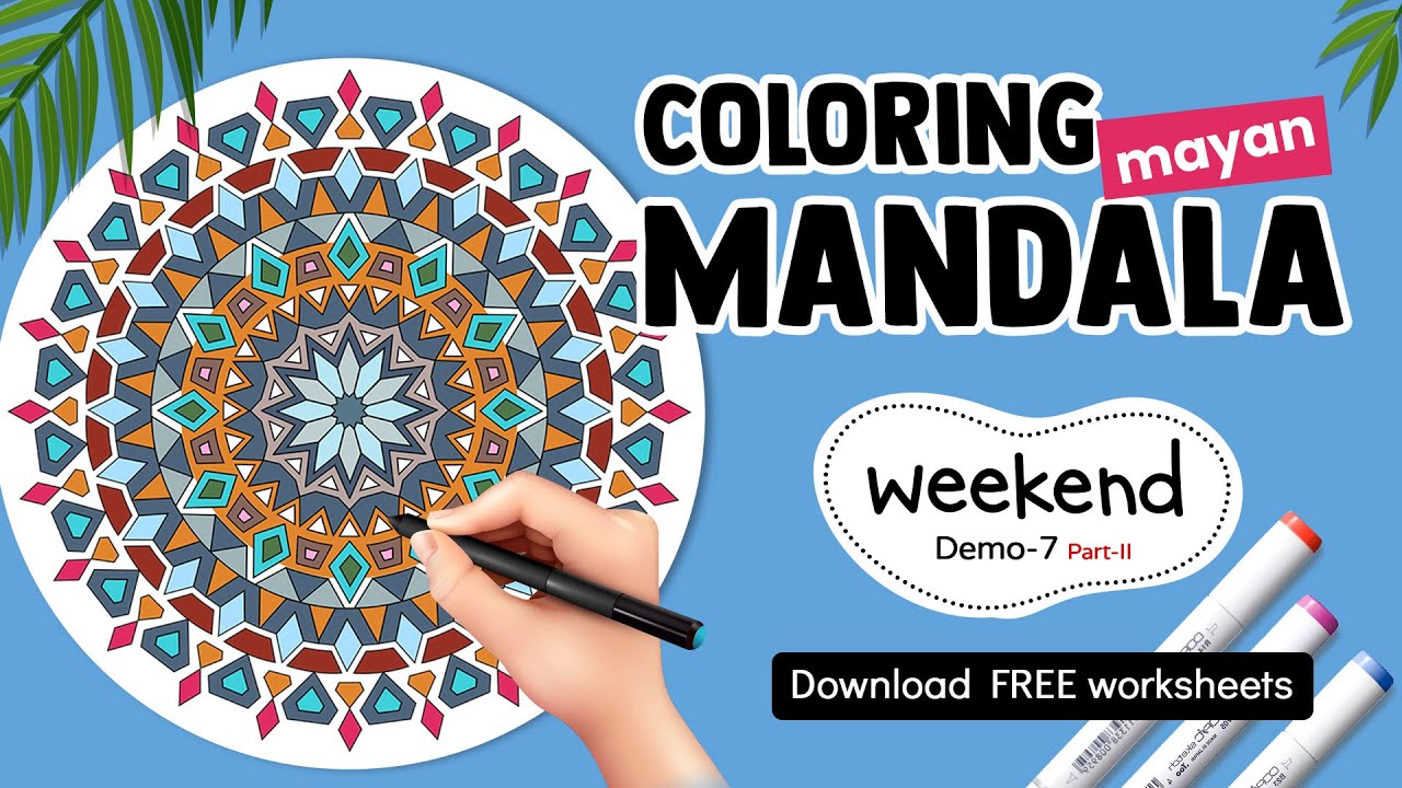 Coloring Mayan Mandala | How to Draw colorful Mandala | Easy Mandala ...