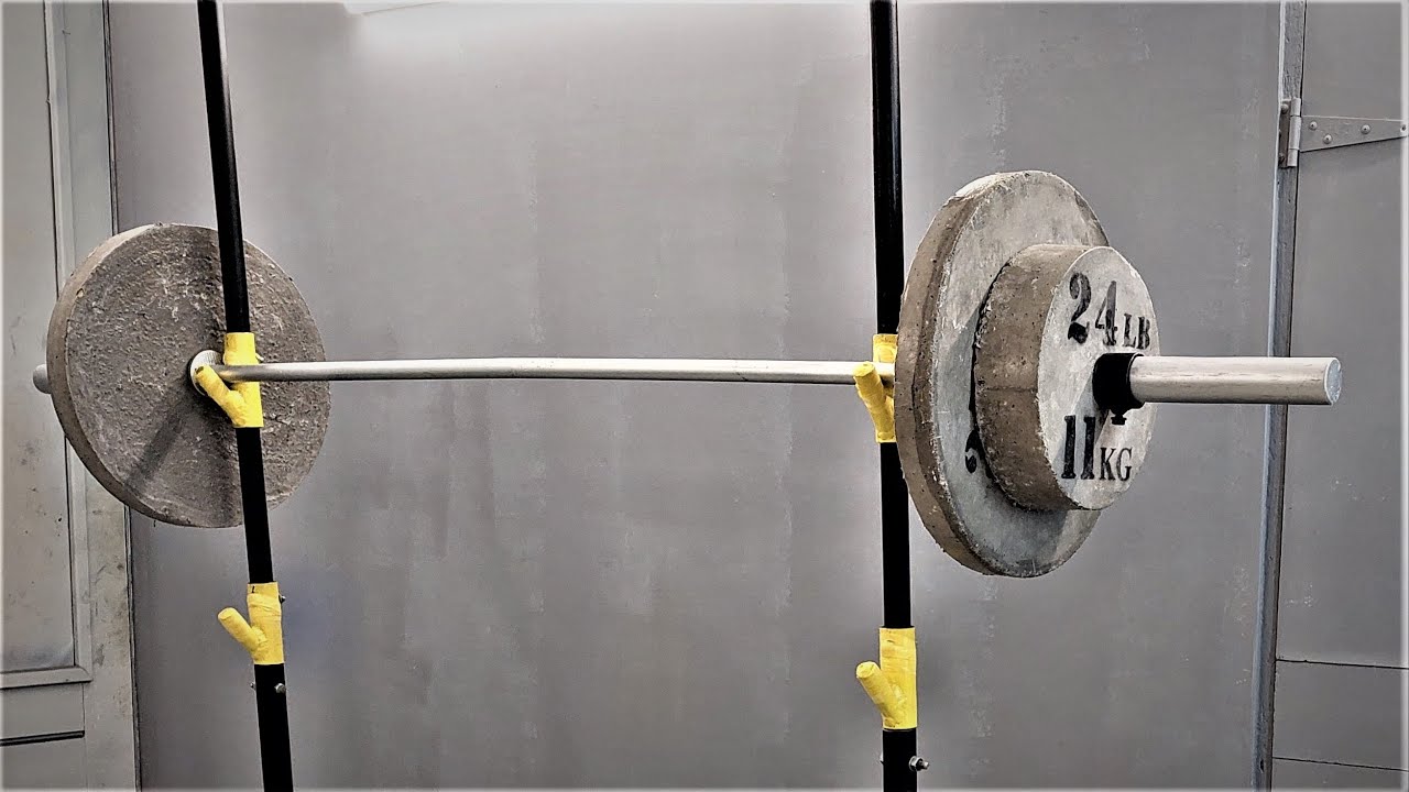 Homemade GYM making the barbell - YouTube