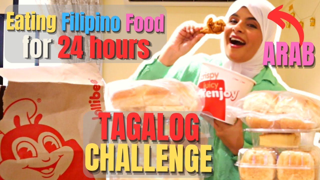 ARAB eating FILIPINO food FOR 24 HOURS | TAGALOG CHALLENGE - YouTube