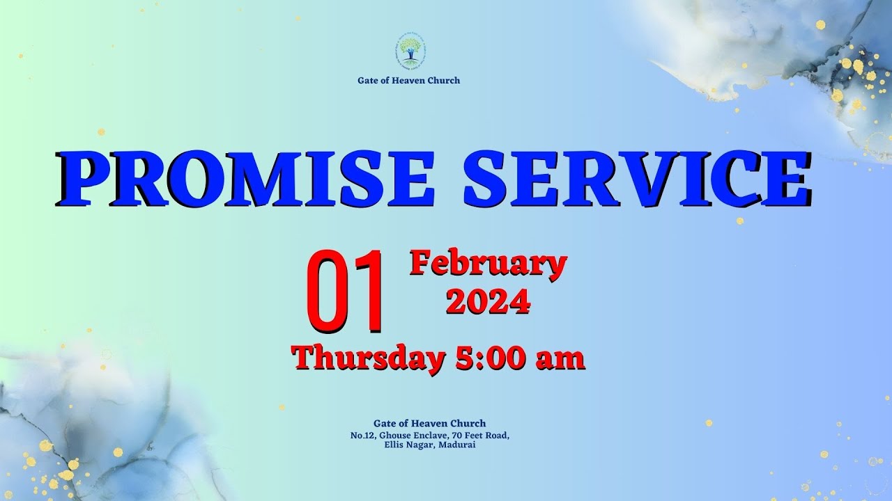 PROMISE SERVICE | 01 FEBRUARY 2024 | 05:00 AM | GATE OF HEAVEN CHURCH ...