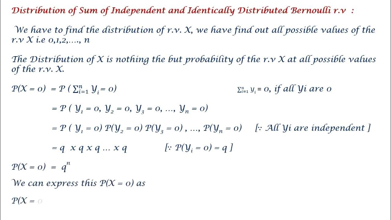 Distribution of Sum of Independent and Identically Distributed Bernoulli r v - YouTube