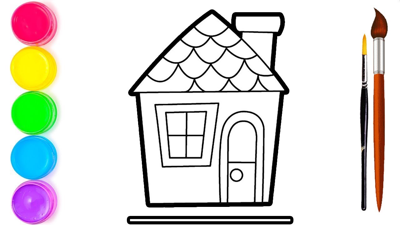 Drawing and coloring Little House | Coloring Pages For Kids | Children ...