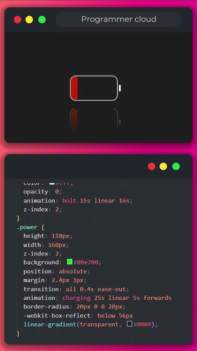 Battery Draining And Charging Animation HTML & CSS 🔋 #shorts - YouTube