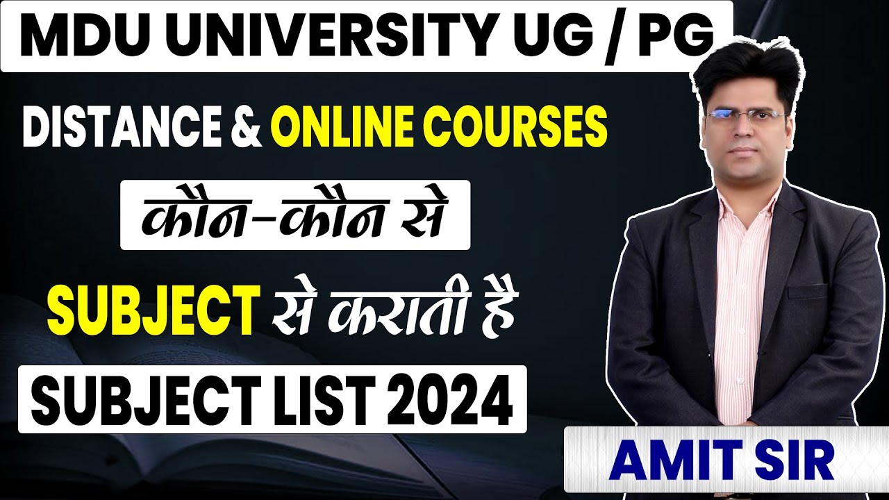 MDU University Distance UG/PG Courses list On-Line/Off Line 2024 New ...