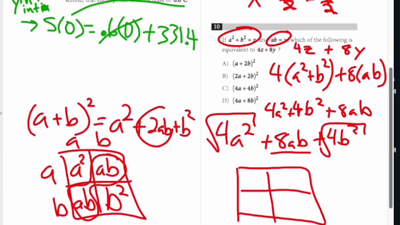 SAT Math Test 5 Part 3 Problem 10 YouTube SAT Math Test 5 Part 3 Problem 10 YouTube