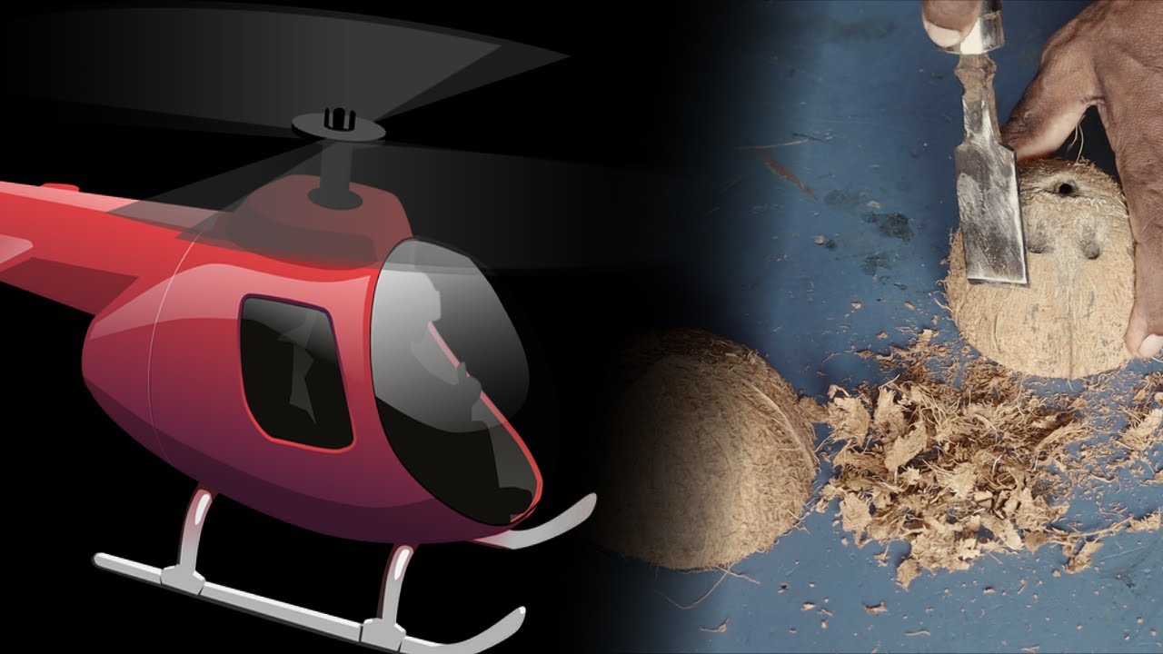 Make a Mini Helicopter from Coconut Shells: No Experience Needed - YouTube