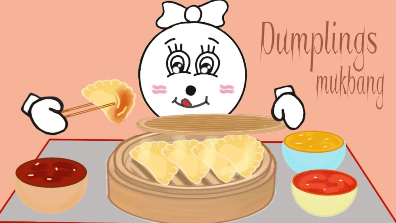 [Asmr] Dumplings🥟Eating with different sauces Mukbang Animation - YouTube