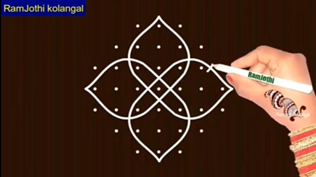 rangoli : 7 to 3 Rangoli design | How to make bhogi Rangoli | Aarti of ...