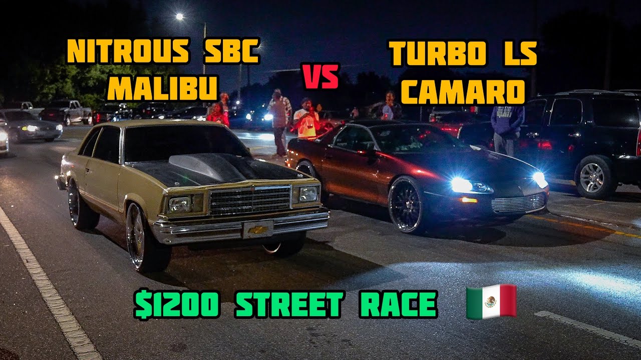 NITROUS SBC MALIBU VS TURBO LS CAMARO | STREET RACE | BIG RIM RACING ...