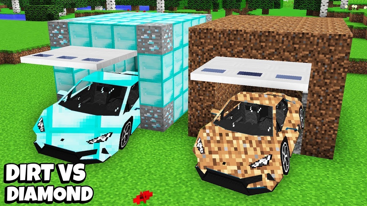 Which CAR IS BETTER DIAMOND VS DIRT in Minecraft ？ GARAGE WITH SUPER ...