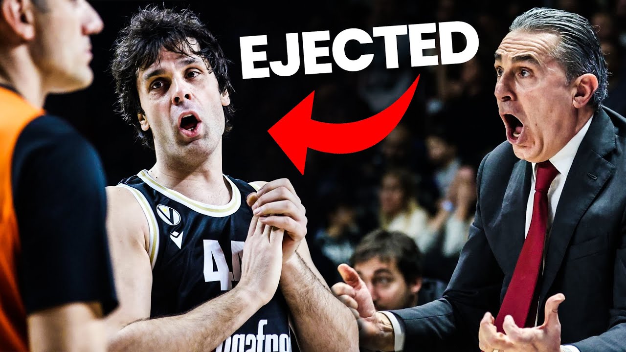 Scariolo & Teodosic BLAST the Refs vs Olympiacos - YouTube