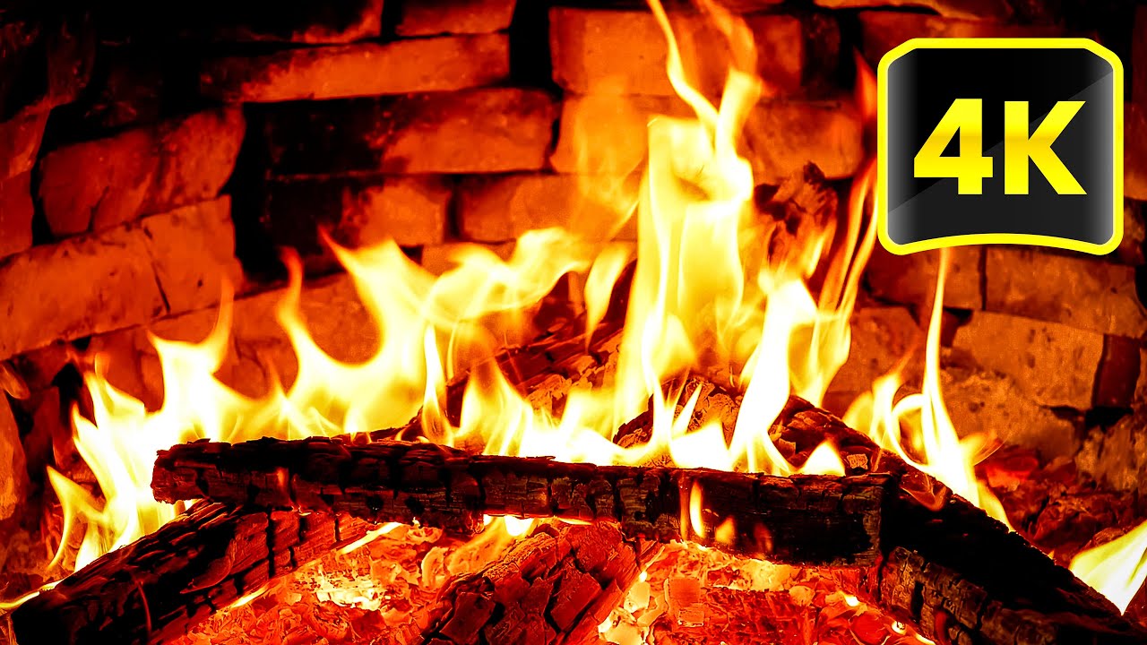 Warm Relaxing Fireplace Burning🔥3 Hours Cozy Fireplace 4K & Crackling ...