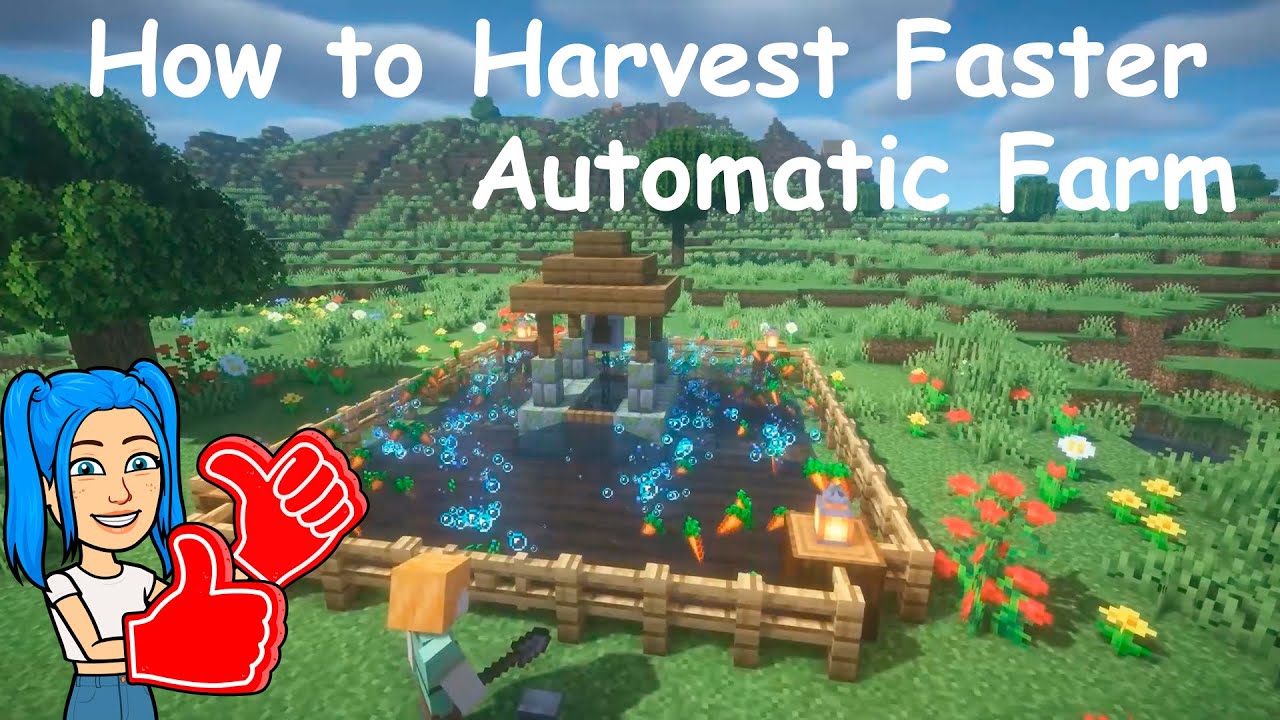 Minecraft | How to Harvest Faster | Build Automatic Farm - YouTube