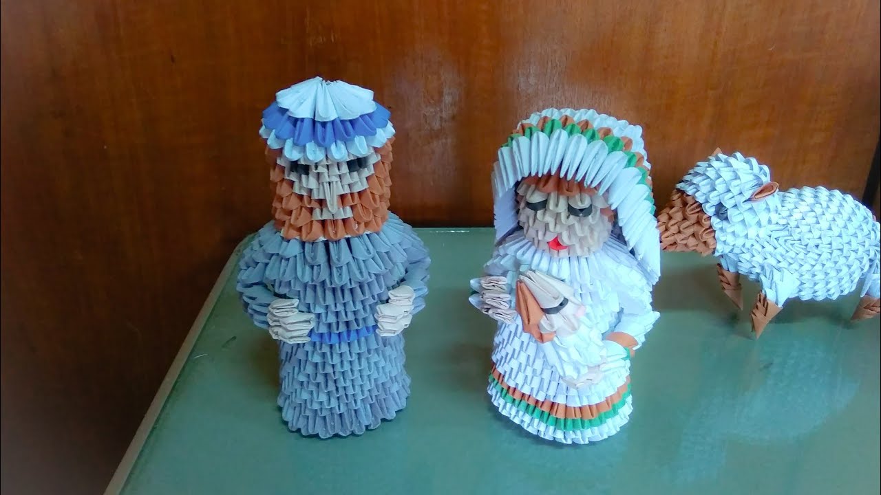 3d origami Maria n baby Jesus tutorial (nativity) easy - YouTube