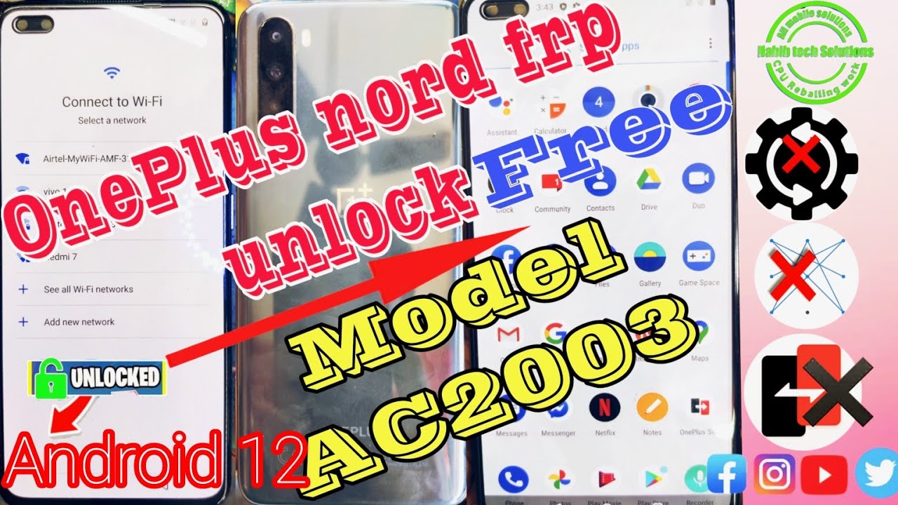 OnePlus nord AC2003 Frp unlock 🔓 Android 12 100% working - YouTube