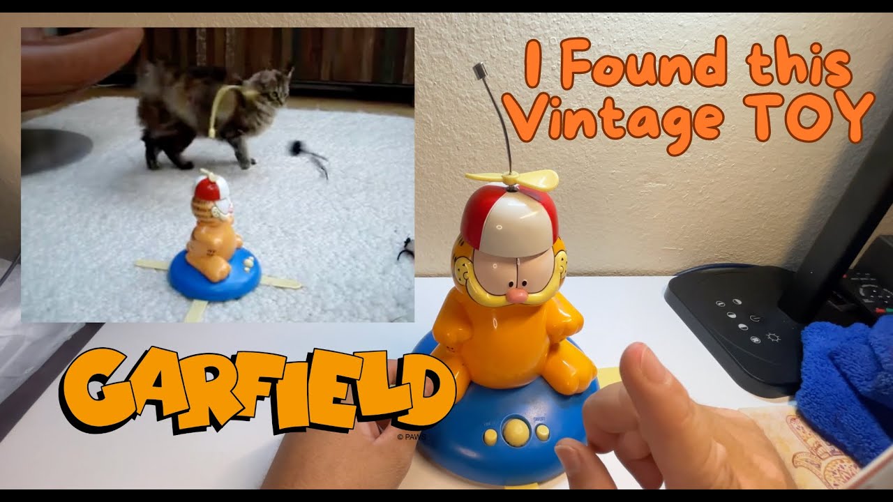 I Found a Vintage 80s Garfield The Cat Spinning Panic Mouse Cat TOY ...