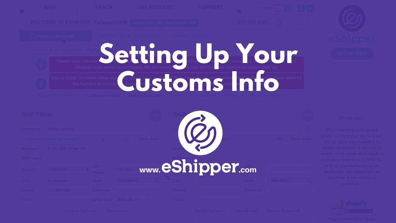 Setting Up Your Customs Info - YouTube