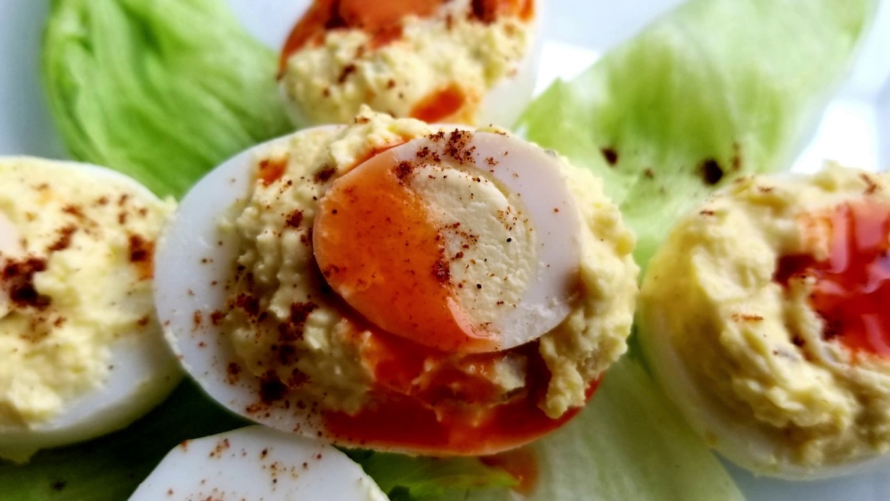 "Devilment" Deviled Eggs with Gator Pickles Quail Eggs - YouTube