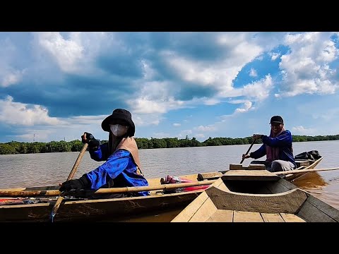 Mancing udang galah ketemu 2 gadis cantik lagi mancing udang galah