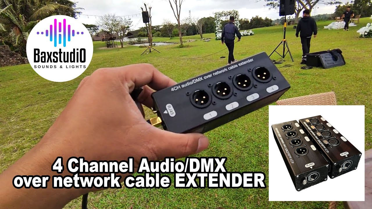 4 Channel Audio/DMX over network cable EXTENDER - YouTube