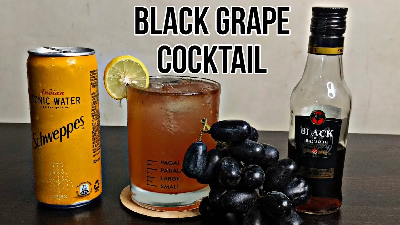 How To Make Black Grape with Black Bacardi Rum (Cocktail at Home ...