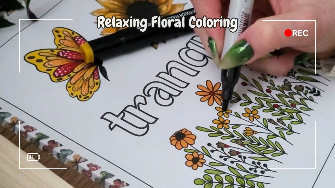 Relaxing Flower Coloring 🌸 Color With Me Using Alcohol Markers ...