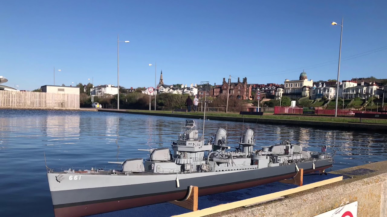 1/96 USS Kidd DD-661 on her final sea trial - YouTube