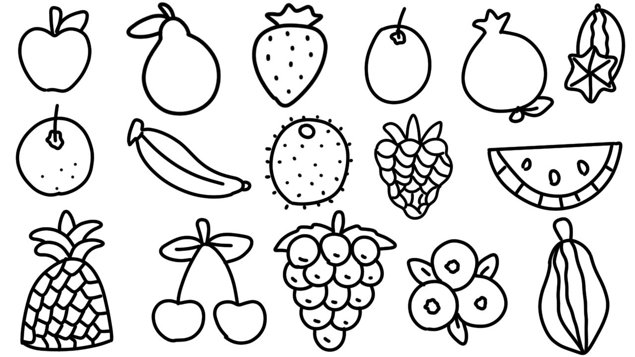 How to Draw Healthy Fruits Step by Step for Beginners | Different Types ...