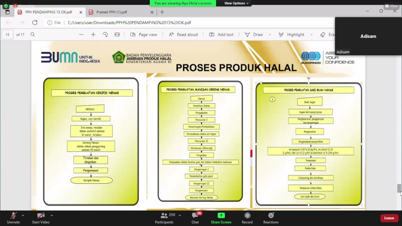 Pelatihan Pendampingan PPH BPJPH Hari Kedua Sesi 2 | Proses Produk ...