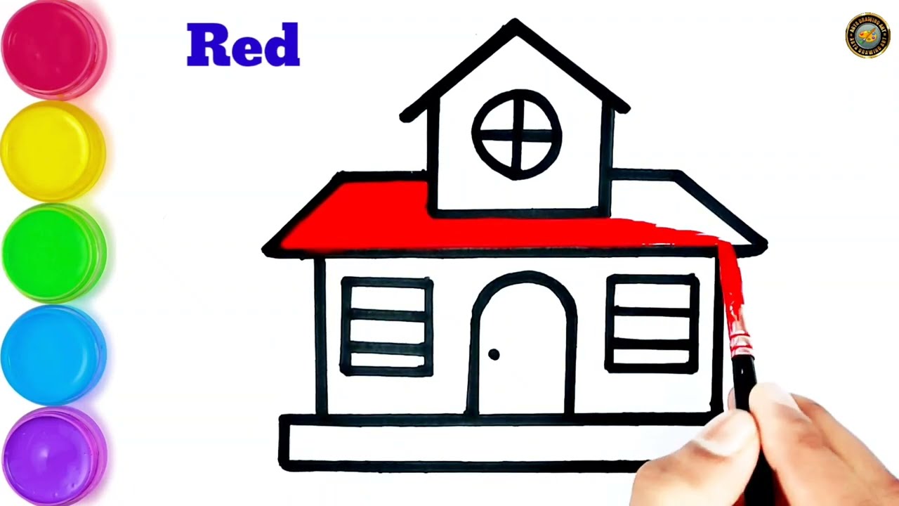 How to draw a House | #housedrawing | How to Draw a Simple House ...